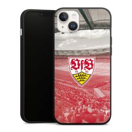 DeinDesign iPhone 14 Handy Premium Silikon H&uuml;lle Handyh&uuml;lle schwarz Case Stadium Vfb Stuttgart Official Licensed Product Silikon Premium Case