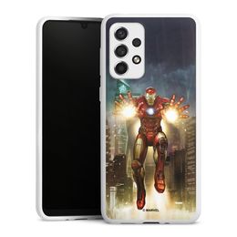 DeinDesign Galaxy A33 5G Handy Silikon H&uuml;lle Case wei&szlig; Handyh&uuml;lle Iron Man Avengers Marvel Silikon Case