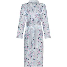 w&auml;schepur w&auml;schepur Damen Morgenmantel in Satin-Qualit&auml;t, silbergrau-bedruckt, Gr&ouml;&szlig;e 36/38
