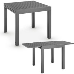 Juskys - Gartentisch Laki 80x80 cm ausziehbar - Aluminium Esstisch zum Ausziehen - große Tischplatte - Alu Tisch Balkonmöbel Gartenmöbel Anthrazit