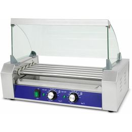 Vertes - Hot Dog Maker Hot Dog Maschine Würstchen Grill und Wärmer Elektrisch 1000W (Edelstahl, 5 Walzen, 50-250°C Temperatur, 2 Heizzonen,