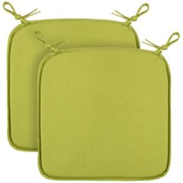 Bestlivings Sitzkissen ( 2er Pack / Grün ) Stuhlkissen mit Haltebändern 38cm x 38cm - Öko-Tex zertifiziert - Sitzauflage Uni, Canvas Stuhlauflage