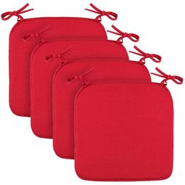 Bestlivings Stuhlkissen Canvas Bordeaux 38x38x2cm ( 4er Pack ) - Bordeaux