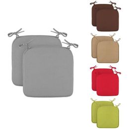 Bestlivings Sitzkissen ( 6er Pack / Grau ) Stuhlkissen mit Haltebändern 38cm x 38cm - Öko-Tex zertifiziert - Sitzauflage Uni, Canvas Stuhlauflage - Grau