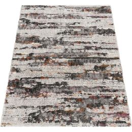 Paco Home - Hochflor Teppich Wohnzimmer Esszimmer Shaggy Vintage Abstraktes Muster 120x160 cm, Bunt