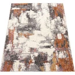 Paco Home - Hochflor Teppich Wohnzimmer Esszimmer Shaggy Vintage Abstraktes Muster 140x200 cm, Bunt 2