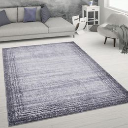 Paco Home - Teppich Wohnzimmer Kurzflor Abstrakter Used-Look Vintage Stil Modern 160x220 cm, Grau