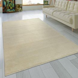 Paco Home - Teppich Wohnzimmer Kurzflor Naturfaser Einfarbig Handgearbeitet Gabbeh 80x150 cm, Creme