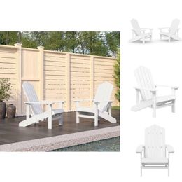 vidaXL Gartenstühle - Living Adirondack-Gartenstühle 2 Stk. hdpe Weiß - Weiß