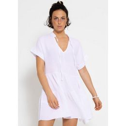SASSYCLASSY Sommerkleid Musselin Kleid mit Volants 100% Baumwoll Kleid mit Volants