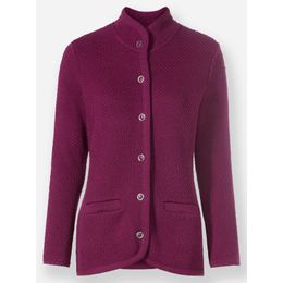 WITT Damen Strickjacke mit Perlfang-Muster, malve, Gr&ouml;&szlig;e 42