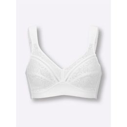 w&auml;schepur w&auml;schepur Damen BH ohne B&uuml;gel mit Blumenspitze, wei&szlig;, Gr&ouml;&szlig;e 100D