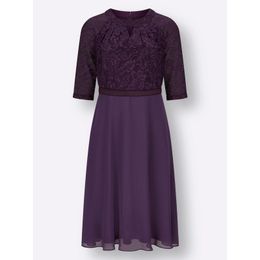 WITT Damen Spitzenkleid mit weitem Rockteil, traube, Gr&ouml;&szlig;e 36