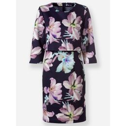 WITT Damen Jerseykleid mit Innenfutter, marine-kalkmint-bedruckt, Gr&ouml;&szlig;e 19
