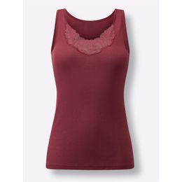 w&auml;schepur w&auml;schepur Damen Achselhemd mit Satin-Einfassung, bordeaux, Gr&ouml;&szlig;e 38
