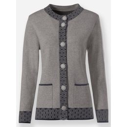 WITT Damen Strickjacke mit Modal-Anteil, grau-meliert, Gr&ouml;&szlig;e 44