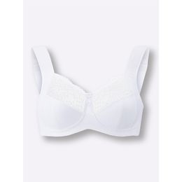 Anita Damen Entlastungs-BH ohne B&uuml;gel mit transparenter T&uuml;llspitze, wei&szlig;, Gr&ouml;&szlig;e 75F