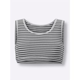 w&auml;schepur w&auml;schepur Damen Bustier, anthrazit-geringelt, Gr&ouml;&szlig;e 52/54