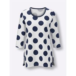 feel good Damen Longshirt, ecru-marine, Gr&ouml;&szlig;e 48/50