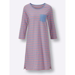 w&auml;schepur w&auml;schepur Damen Sleepshirts im Baumwoll-Mix, bleu + hortensia-bleu-geringelt, Gr&ouml;&szlig;e 44/46