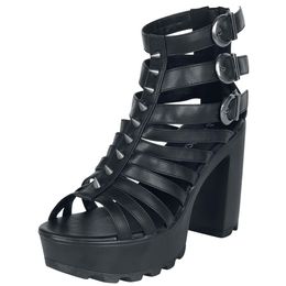 Gothicana by EMP Schwarze High Heels mit Riemen und Nieten High Heel schwarz in EU38 M409896