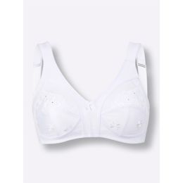Sassa Mode Sassa Damen Entlastungs-BH ohne B&uuml;gel mit Lochstickerei, wei&szlig;, Gr&ouml;&szlig;e 95C