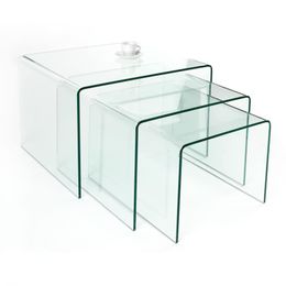 Riess Ambiente riess-ambiente Couchtisch FANTOME - 60cm Beistelltische transparent 3er Set Glas