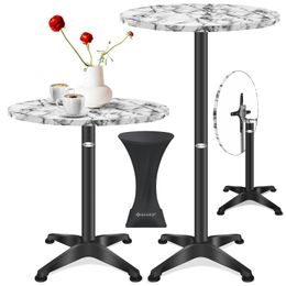 Kesser&reg; 2in1 Stehtisch klappbar Bistrotisch Aluminium Edelstahlplatte h&ouml;henverstellbar 70cm / 115cm Partytisch Tisch In- & Outdoor Hochzeit Empfangstisch Klapptisch inklusive Regencover