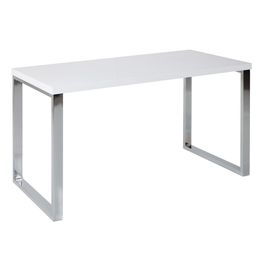 Riess Ambiente riess-ambiente Schreibtisch WHITE DESK - 120cm wei&szlig; Hochglanz B&uuml;rotisch modern