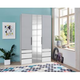 Kleiderschrank wimex "Level by fresh to go" Schränke Gr. B/H/T: 150 cm x 236 cm x 58 cm, 3 St., weiß (weiß, light grey) Kleiderschränke mit Spiegeltüren und Schubladen