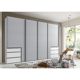 Schwebetürenschrank wimex "Level by fresh to go" Schränke Gr. B/H/T: 350 cm x 216 cm x 65 cm, 4 St., weiß (weiß, light grey) mit Synchronöffnung