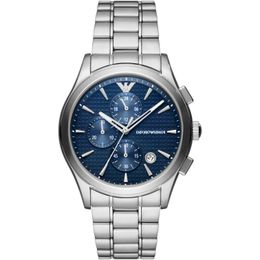 Chronograph Emporio Armani "AR11528", blau (silberfarben), Armbanduhren, Herren, Quarzuhr, Armbanduhr, Herren, Stoppfunktion, Edelstahlarmband