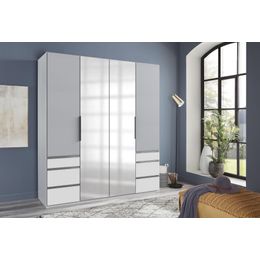 Kleiderschrank wimex "Level by fresh to go" Schränke Gr. B/H/T: 200 cm x 216 cm x 58 cm, 4 St., weiß (weiß, light grey) mit Spiegeltüren und Schubladen