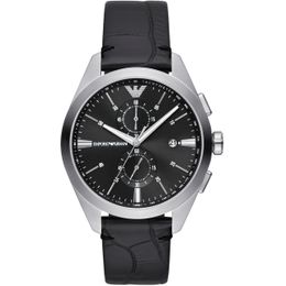 Chronograph Emporio Armani "AR11542" Armbanduhren schwarz Herren Quarzuhr, Armbanduhr, Herrenuhr, Stoppfunktion, Lederarmband