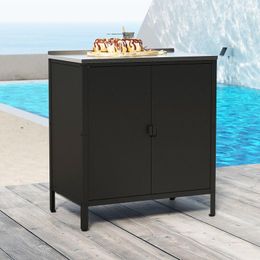 Outdoor Schrank Bolognano 92x80x50cm Schwarz, matt [ casa.pro