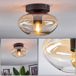 hofstein Mertola Deckenleuchte Glas 20 cm Bernsteinfarben, Klar, 1-flammig