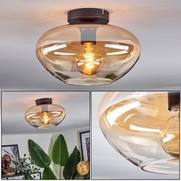 hofstein Mertola Deckenleuchte Glas 30 cm Bernsteinfarben, Klar, 1-flammig