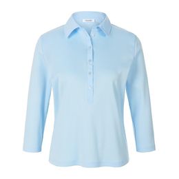 efixelle - Polo-Shirt mit 3/4-Arm, blau, Gr. 44 / L - Baumwolle