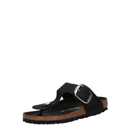 Birkenstock Zehentrenner 'Gizeh LEOI' Damen Gr&ouml;&szlig;e 42 schwarz / silber