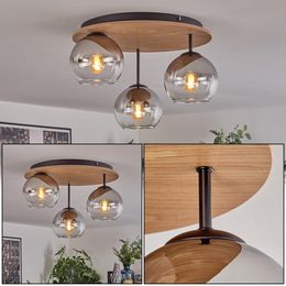 hofstein Koyoto Deckenleuchte Glas 15 cm Naturfarben, Schwarz, 3-flammig