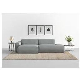 Ecksofa Trendmanufaktur "Braga, mit hochwertigem Kaltschaum, L-Form, in Cord erhältlich" Sofas Gr. B/H/T: 275cm x 72cm x 160cm, Struktur weich LENNON, Recamiere links, grau (grey pinstripe) modernes Sofa, Couch mit hohem Sitzkomfort, 27572160 cm (BHT)