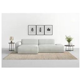 Ecksofa Trendmanufaktur "Braga, mit hochwertigem Kaltschaum, L-Form, in Cord erhältlich" Sofas Gr. B/H/T: 275cm x 72cm x 160cm, Struktur LORD, Recamiere links, weiß (silber) modernes Sofa, Couch mit hohem Sitzkomfort, 27572160 cm (BHT)