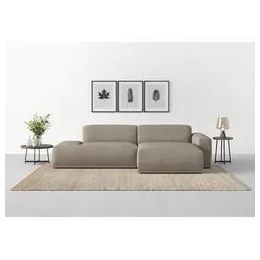 Ecksofa Trendmanufaktur "Braga, mit hochwertigem Kaltschaum, L-Form, in Cord erhältlich" Sofas Gr. B/H/T: 275cm x 72cm x 160cm, Struktur LORD, Recamiere rechts, braun (schlamm) modernes Sofa, Couch mit hohem Sitzkomfort, 27572160 cm (BHT)