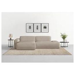 Ecksofa Trendmanufaktur "Braga, mit hochwertigem Kaltschaum, L-Form, in Cord erhältlich" Sofas Gr. B/H/T: 275cm x 72cm x 160cm, Struktur fein JOIZ, Recamiere links, grau (taupe) modernes Sofa, Couch mit hohem Sitzkomfort, 27572160 cm (BHT)