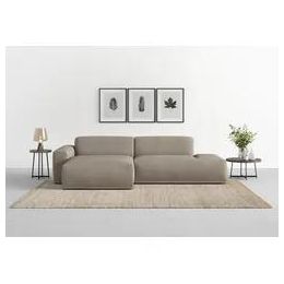 Ecksofa Trendmanufaktur "Braga, mit hochwertigem Kaltschaum, L-Form, in Cord erhältlich" Sofas Gr. B/H/T: 275cm x 72cm x 160cm, Struktur LORD, Recamiere links, braun (schlamm) modernes Sofa, Couch mit hohem Sitzkomfort, 27572160 cm (BHT)