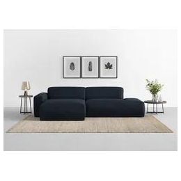 Ecksofa Trendmanufaktur "Braga, mit hochwertigem Kaltschaum, L-Form, in Cord erhältlich" Sofas Gr. B/H/T: 275cm x 72cm x 160cm, Struktur LORD, Recamiere links, blau (nachtblau) modernes Sofa, Couch mit hohem Sitzkomfort, 27572160 cm (BHT)