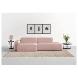 Ecksofa Trendmanufaktur "Braga, mit hochwertigem Kaltschaum, L-Form, in Cord erhältlich" Sofas Gr. B/H/T: 275cm x 72cm x 160cm, Struktur fein JOIZ, Recamiere links, lila (flieder) modernes Sofa, Couch mit hohem Sitzkomfort, 27572160 cm (BHT)