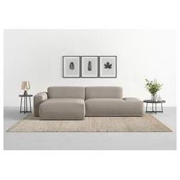 Ecksofa Trendmanufaktur "Braga, mit hochwertigem Kaltschaum, L-Form, in Cord erhältlich" Sofas Gr. B/H/T: 275cm x 72cm x 160cm, Struktur weich LENNON, Recamiere links, grau (taupe grey) modernes Sofa, Couch mit hohem Sitzkomfort, 27572160 cm (BHT)