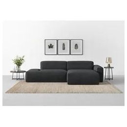 Ecksofa Trendmanufaktur "Braga, mit hochwertigem Kaltschaum, L-Form, in Cord erhältlich" Sofas Gr. B/H/T: 275cm x 72cm x 160cm, Struktur LORD, Recamiere rechts, grau (anthrazit) modernes Sofa, Couch mit hohem Sitzkomfort, 27572160 cm (BHT)