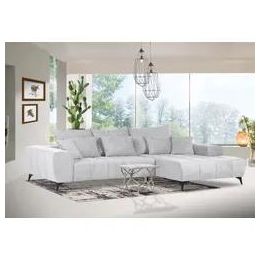 CARRYHOME Ecksofa GUTMANN FACTORY Sofas Gr. B/H/T: 300cm x 60cm x 205cm, Flachgewebe, Ottomane rechts, grau (hellgrau)